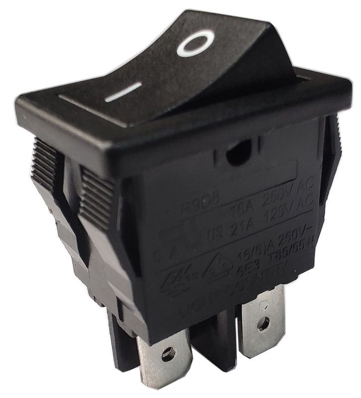 RA(R19A) ON-OFF Black Rocker Switch,21*15mm, T85/T105, 6A/12A/16A 250V.