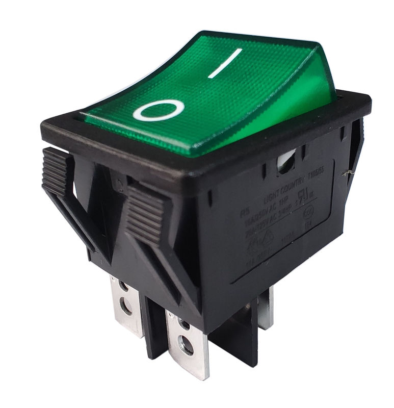 High Quality R5 Green Illuminated Rocker Switch, 32*25mm, 20A 125V, ON ...