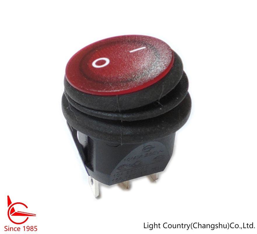 Easy Installation Round Waterproof Power Switch, φ 20mm, with Red Light ...